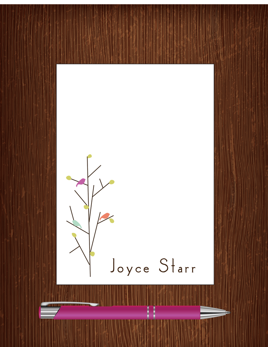 Joyce Starr Birds - 5x7 Personalized Notepad – WaterMark Stationers