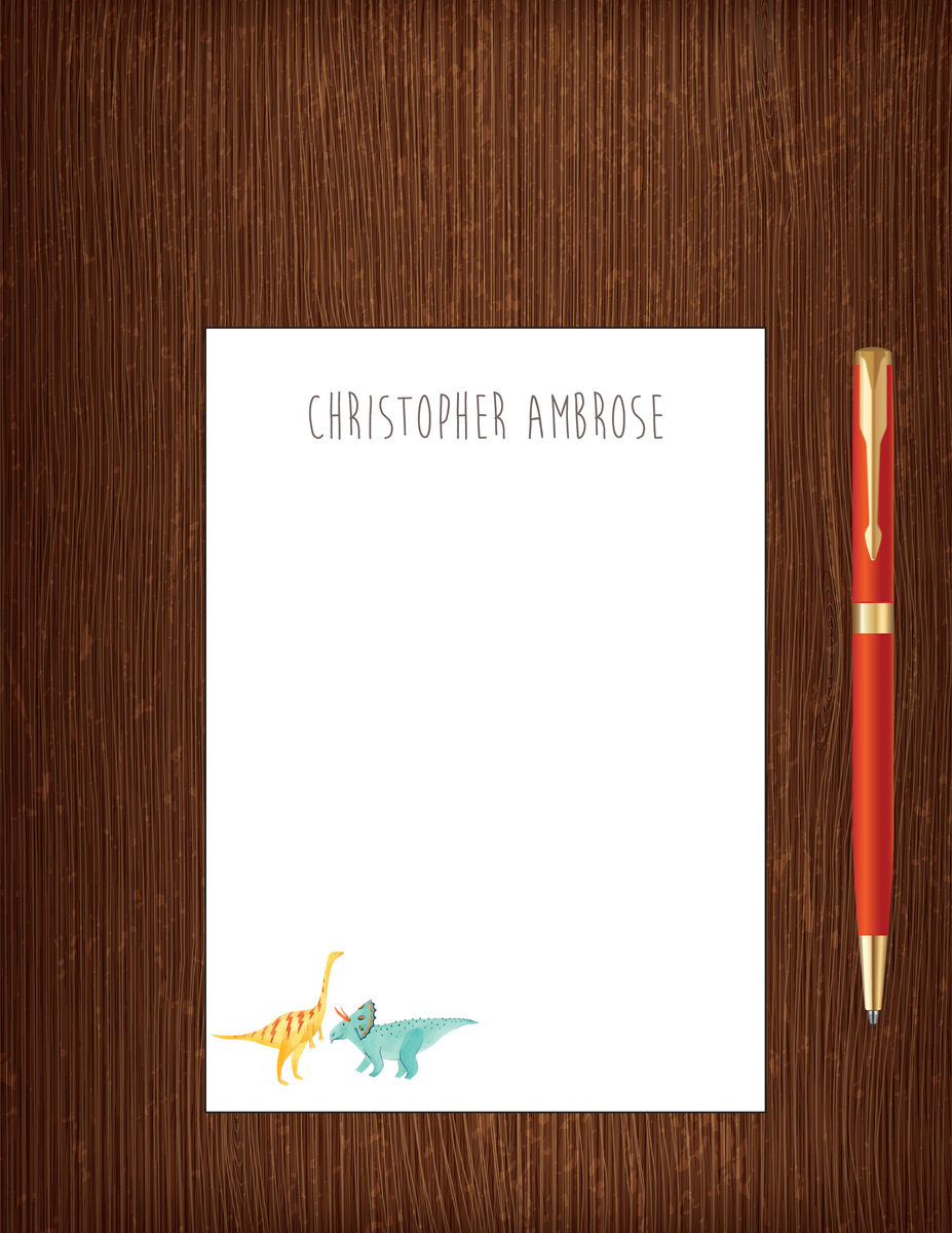 Christopher Ambrose dinos - 5x7 Personalized Notepad – WaterMark Stationers