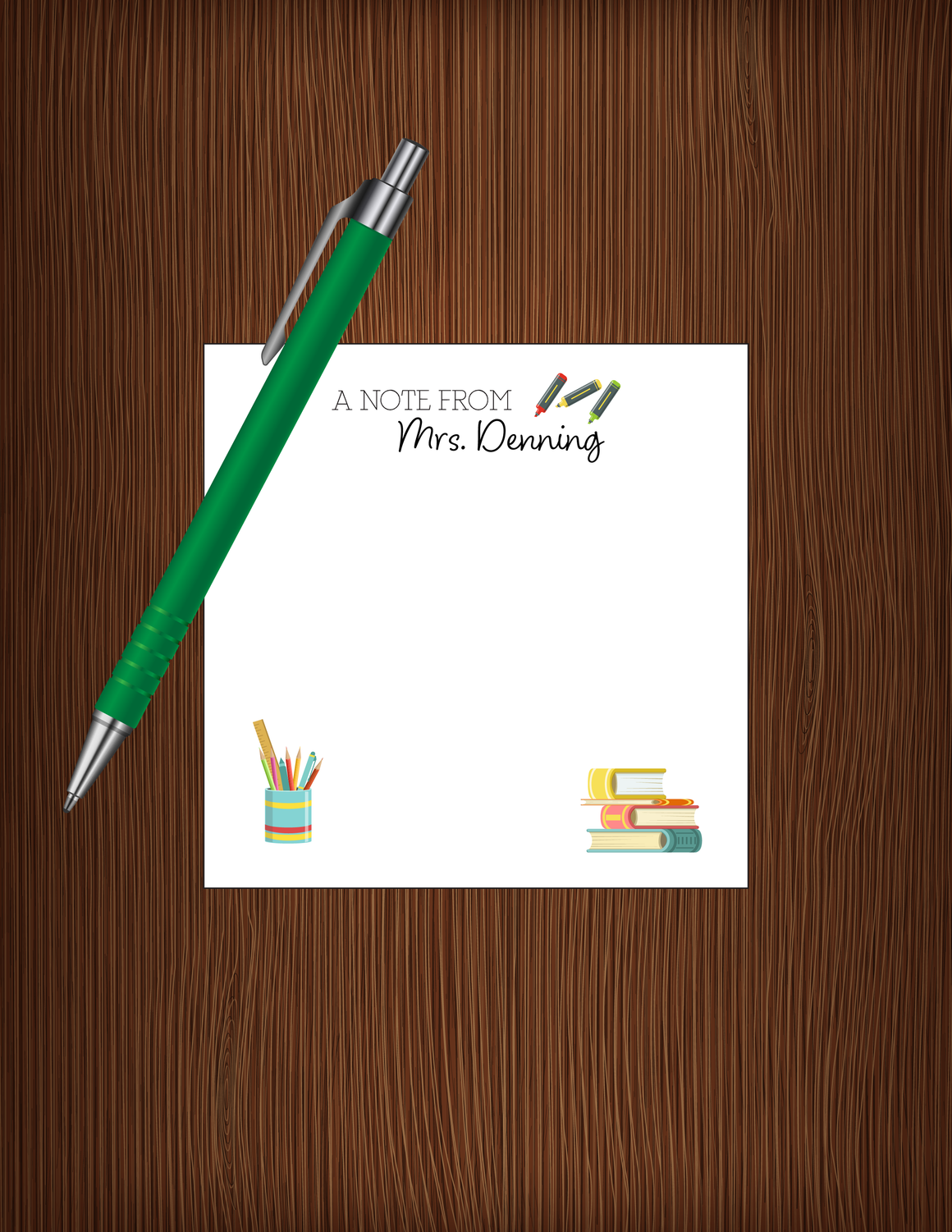 A Note from Mrs. Denning Teacher - Personalized Memo Cube – WaterMark ...