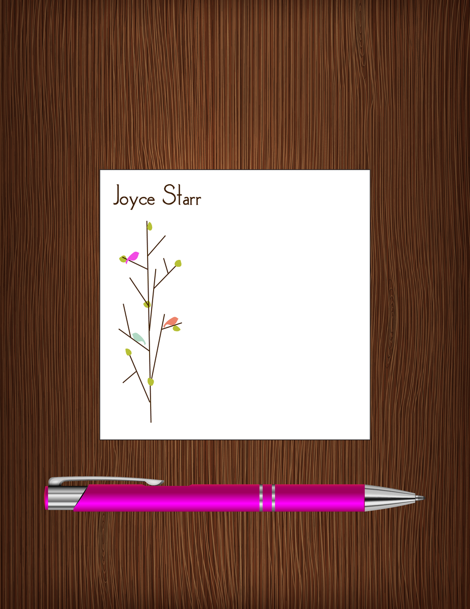 Joyce Starr Birds- Personalized Memo Cube – WaterMark Stationers