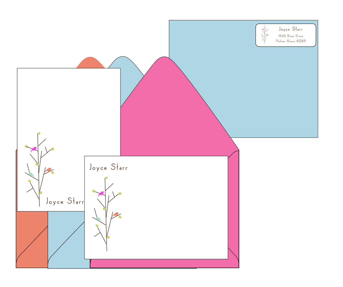 Joyce Starr Birds - Return Address Label – WaterMark Stationers