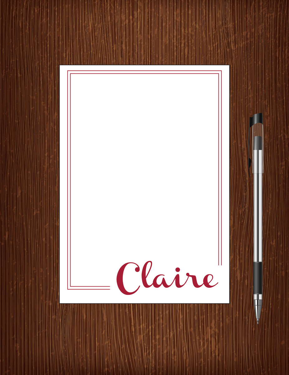 Claire Double Border - 5x7 Personalized Notepad – WaterMark Stationers